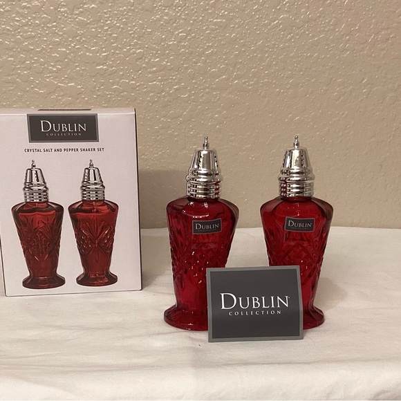 Dining | Godinger Red Crystal Salt Pepper Shaker Set Boxed | Poshmark